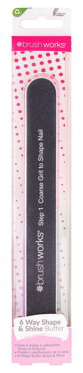Brushworks 6 Sided Nail File - Shape & Shine – Karisma Cosmetics